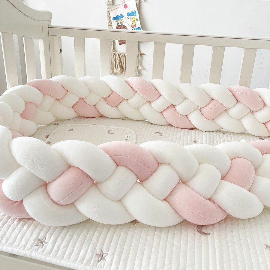 Бортики в кроватку для новорожденных Бортик Косичка В Кроватку 240x15CM