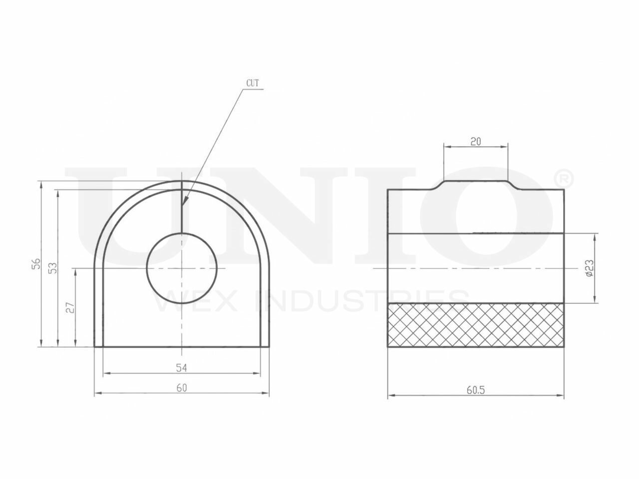 Втулка переднего стабилизатора, для БМВ 5 (E39) 95-, BMW 95-, артикул RMP-10230, производителя UNIO