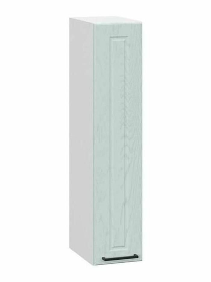 Кухонный модуль навесной, шкаф Шервуд с доводчиками, с полками, 20х29.6х91 см, Белый / Деним голубой