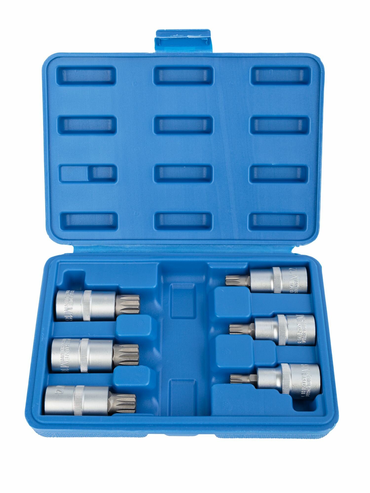 Набор головок 1/2" DR со вставкой SPLINE 55 мм, 6 предметов VERTUL VR50195