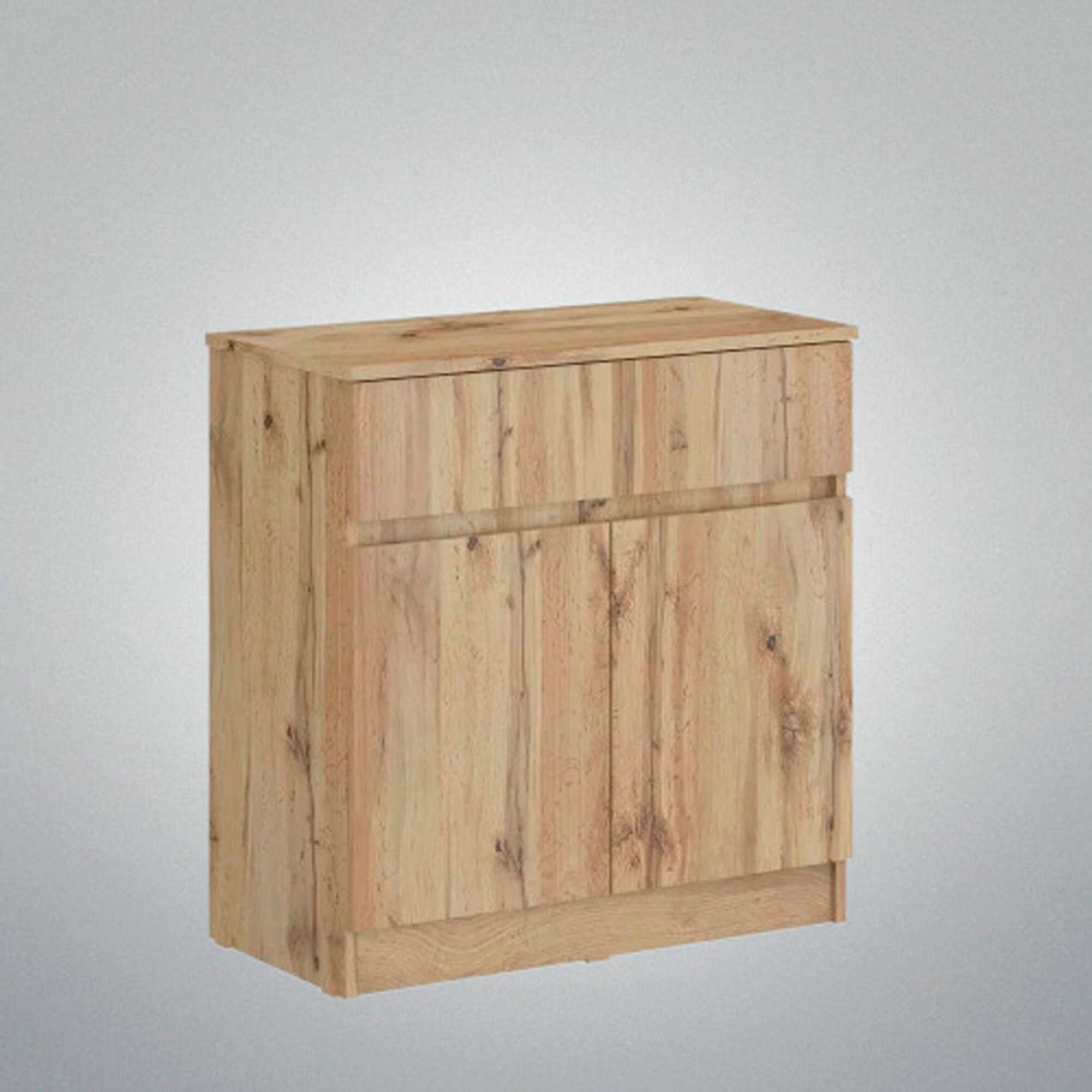 1plus1 Комод 7 (дуб крафт), ширина 70 см, напольный, двухдверный, для спальни или гостиной