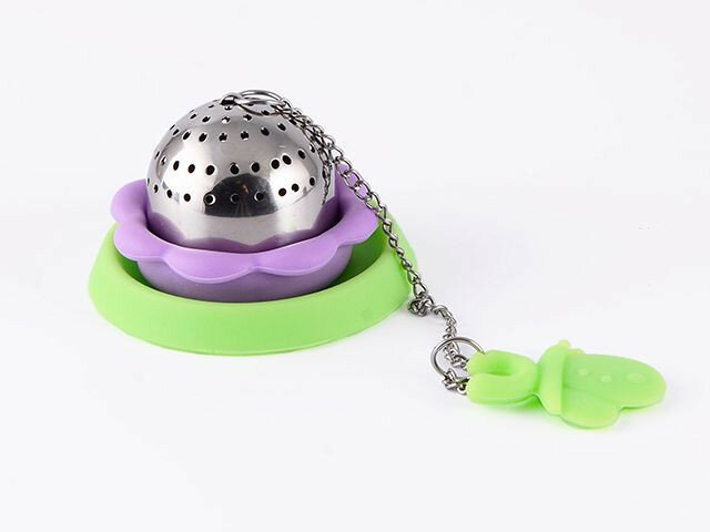 8912 FISSMAN Ситечко для заваривания чая бабочка и цветок (нерж. сталь + силикон)