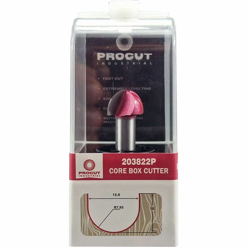 Фреза галтельная полукруг 16 мм (проф. серия) Z 2 R 8 D 16x10x52 S 8 PROCUT