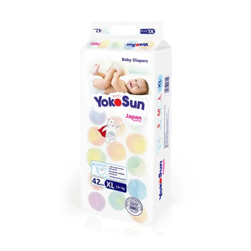 YokoSun Подгузники на липучках р. XL (13+ кг) 42 шт