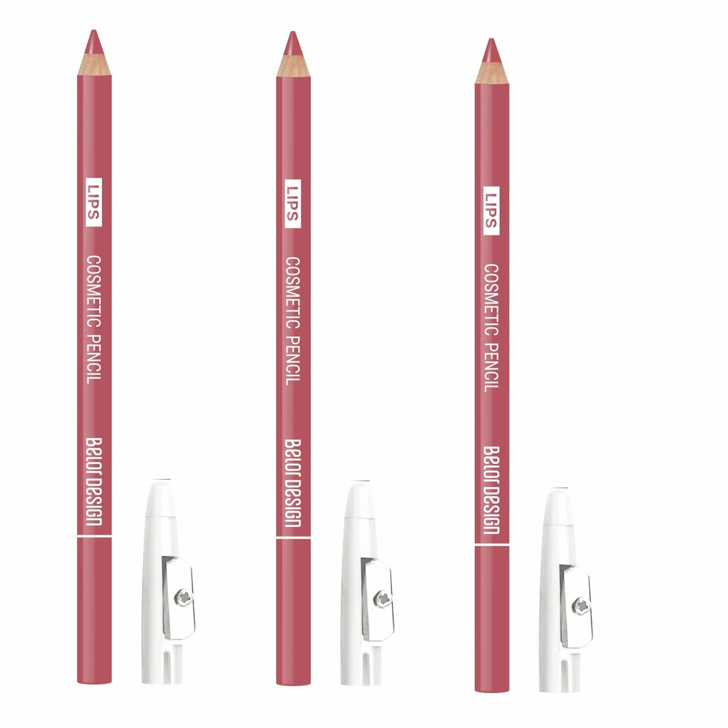 Карандаш для губ BelorDesign косметический контурный "Party" тон 44 Пион, 1,4г 3 шт