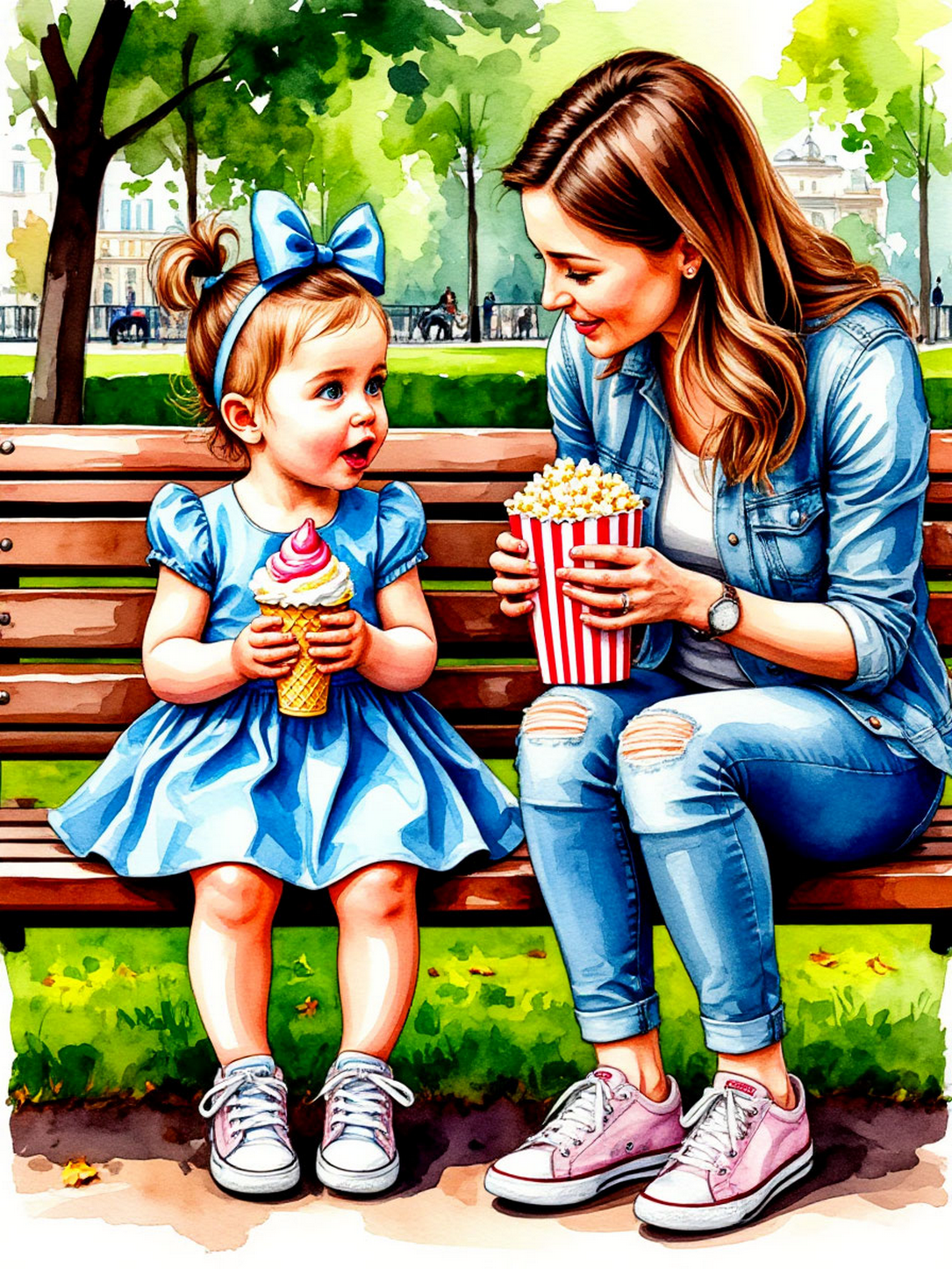 Картина по номерам "Мама и дочка" 40х50 см, хлопковый холст на подрамнике, акрил, Art Hobby Home