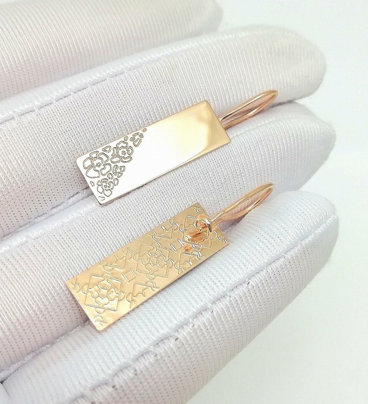 Серьги, красное золото, 585 проба