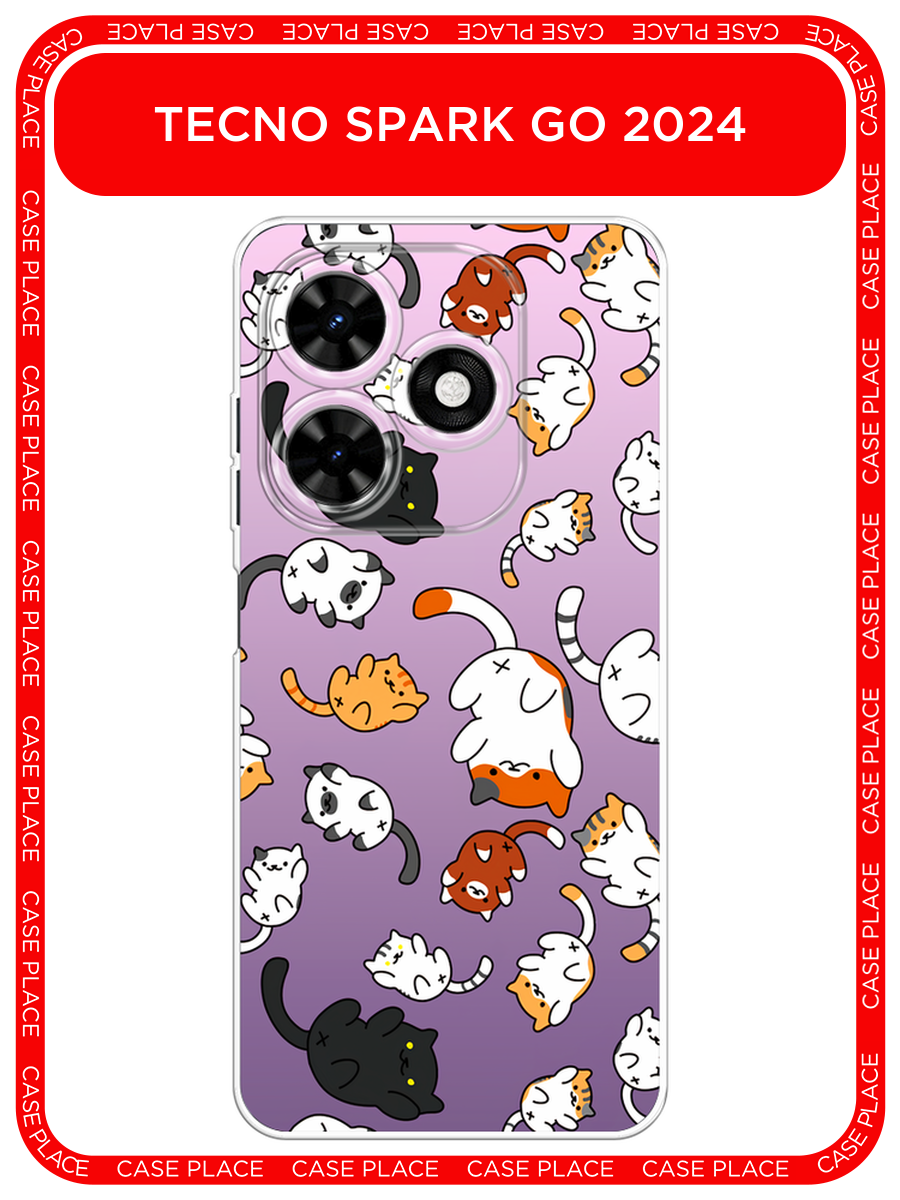 Чехол на Tecno Spark Go 2024/Spark 20C / Текно Спарк Го 2024/Спарк 20C с принтом Котопад