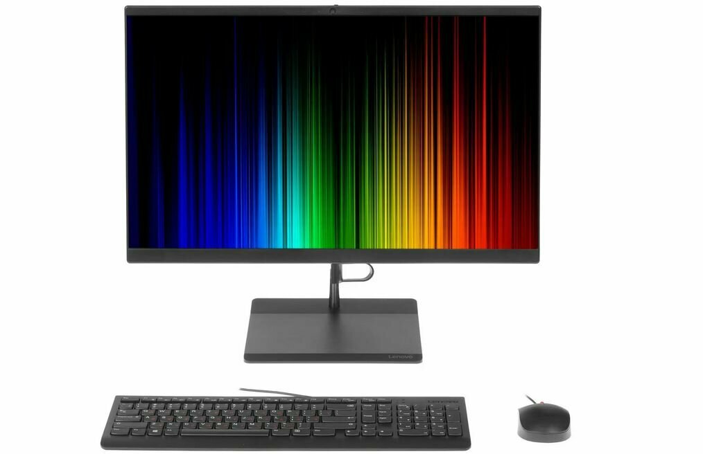 23,8" Моноблок Lenovo V30a-24IML (11FT005KRU) черный - 1920x1080, IPS, Intel Core i3-10110U, ядра: 2 x 2,1 ГГц, 4 ГБ, SSD 128 ГБ, Intel UHD Graphics 620, Windows 10 Pro