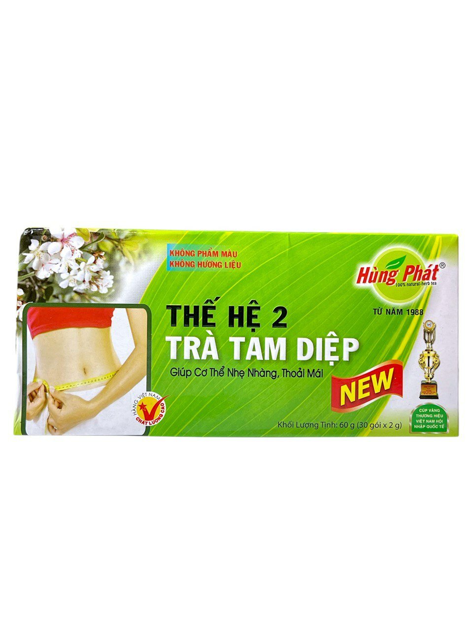 Вьетнамский чай Tra Tam Diep Slim Tea He 2 для похудения — натуральная поддержка стройности (30 пак. по 2 гр.)