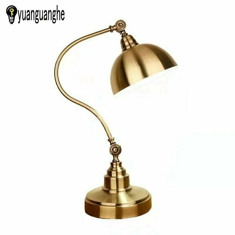 Лампа настольная ретро Подходит для прикроватной тумбочки в спальне, рабочего стола, держателя лампы E27 с кнопочным выключателем Штепсельная вилка европейского стандарта