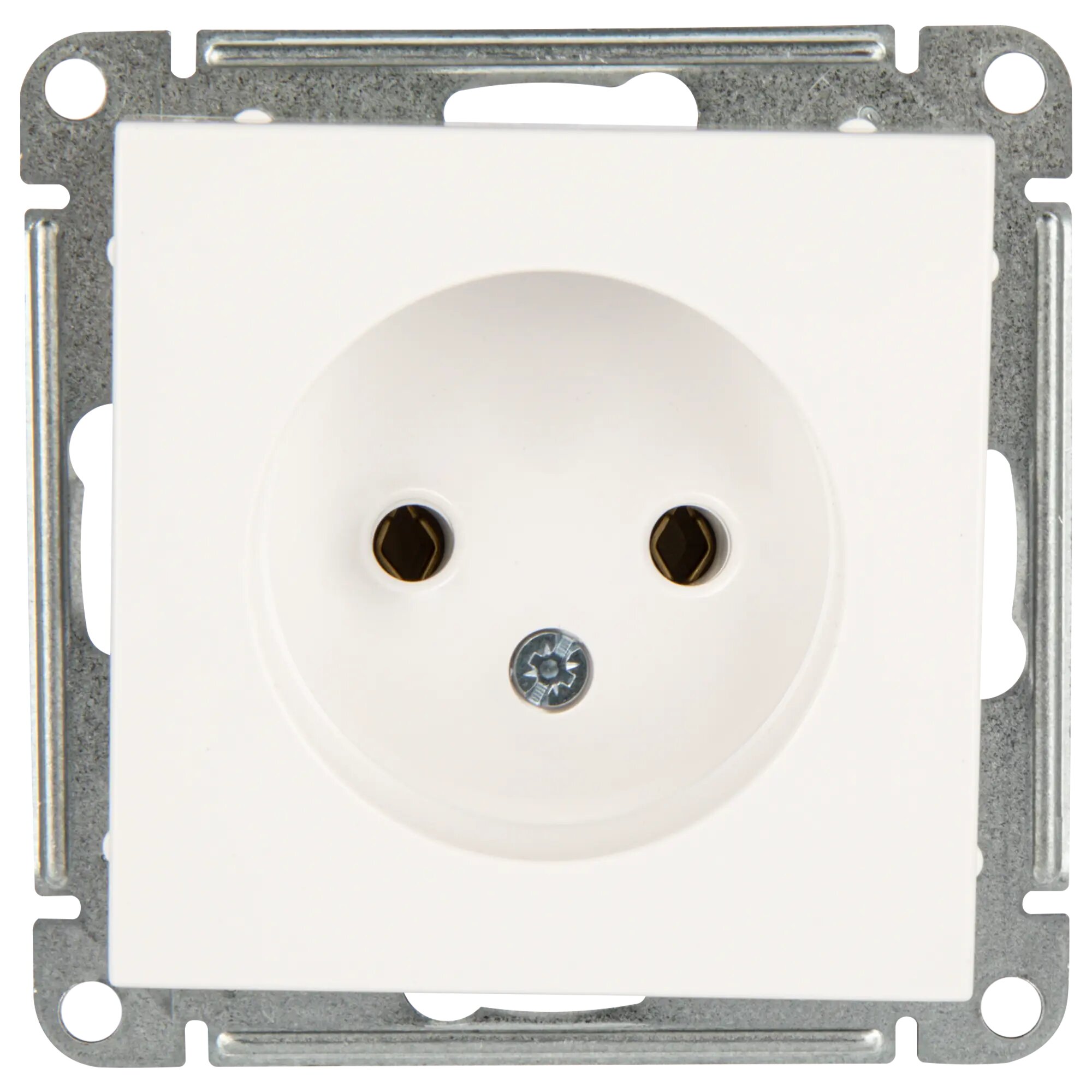 Systeme Electric W59 встраиваемая розетка без заземления белый цвет монтаж в стене