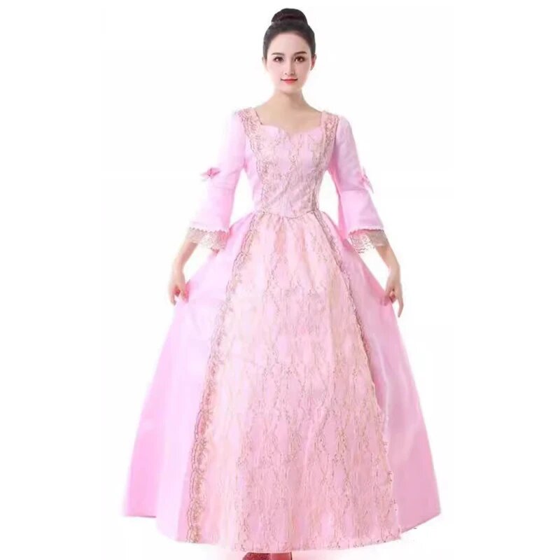 Викторианское бальное платье для женщины Розовый, S, Rose