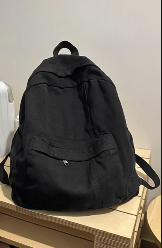 Рюкзак Винтажный Универсальный черный вместительный Большой вместительный портфель для холщовых двуплечников