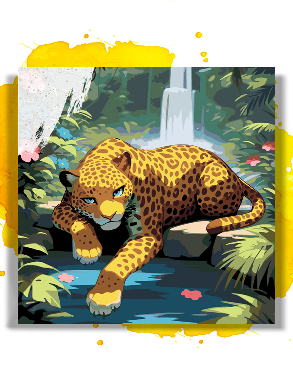 Картина по номерам на холсте Ягуар отдыхает, 40 х 40 см