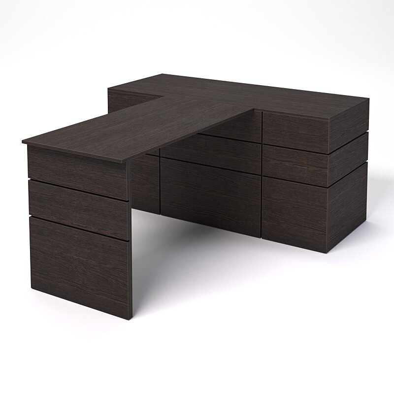 Стол руководителя №5 с приставкой брифингом, Дуб Венге. Производитель товара - компания Westcom.