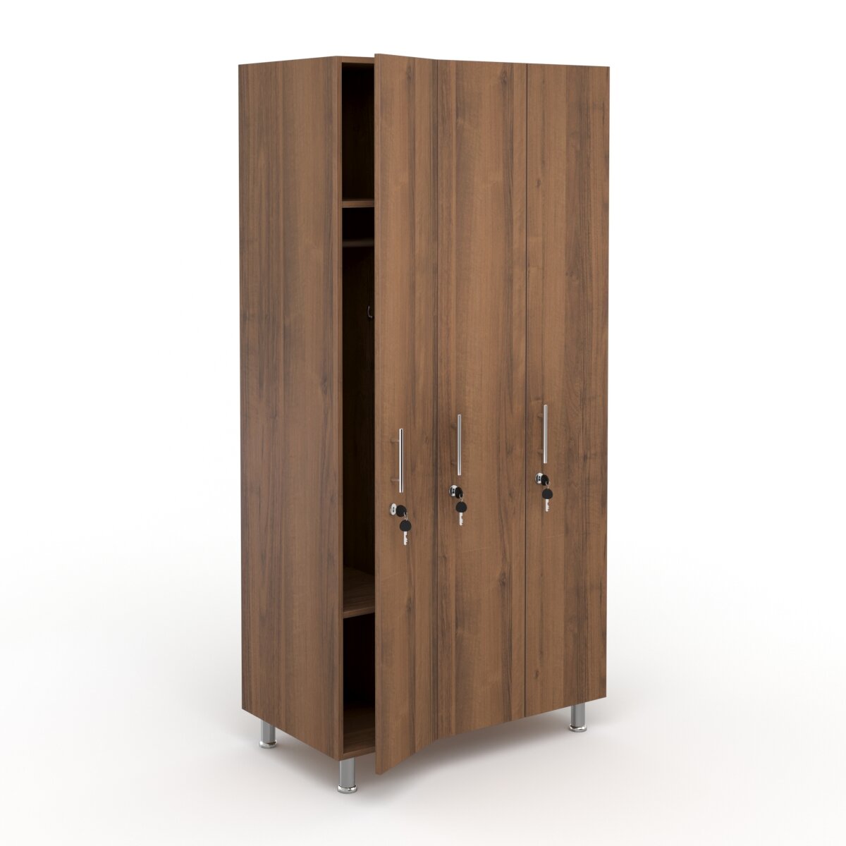 Шкаф для раздевалок 3х-секционный, Орех. Производитель товара - компания Westcom.