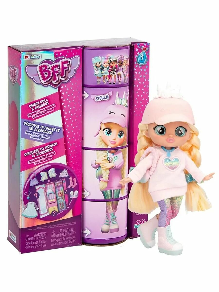 IMC BFF By Cry Babies Series 1 / Модная Игрушка-кукла С Длинными Волосами, С 8 Аксессуарами, Подходит Для Подарков На День Рождения От 4 Лет И Старше