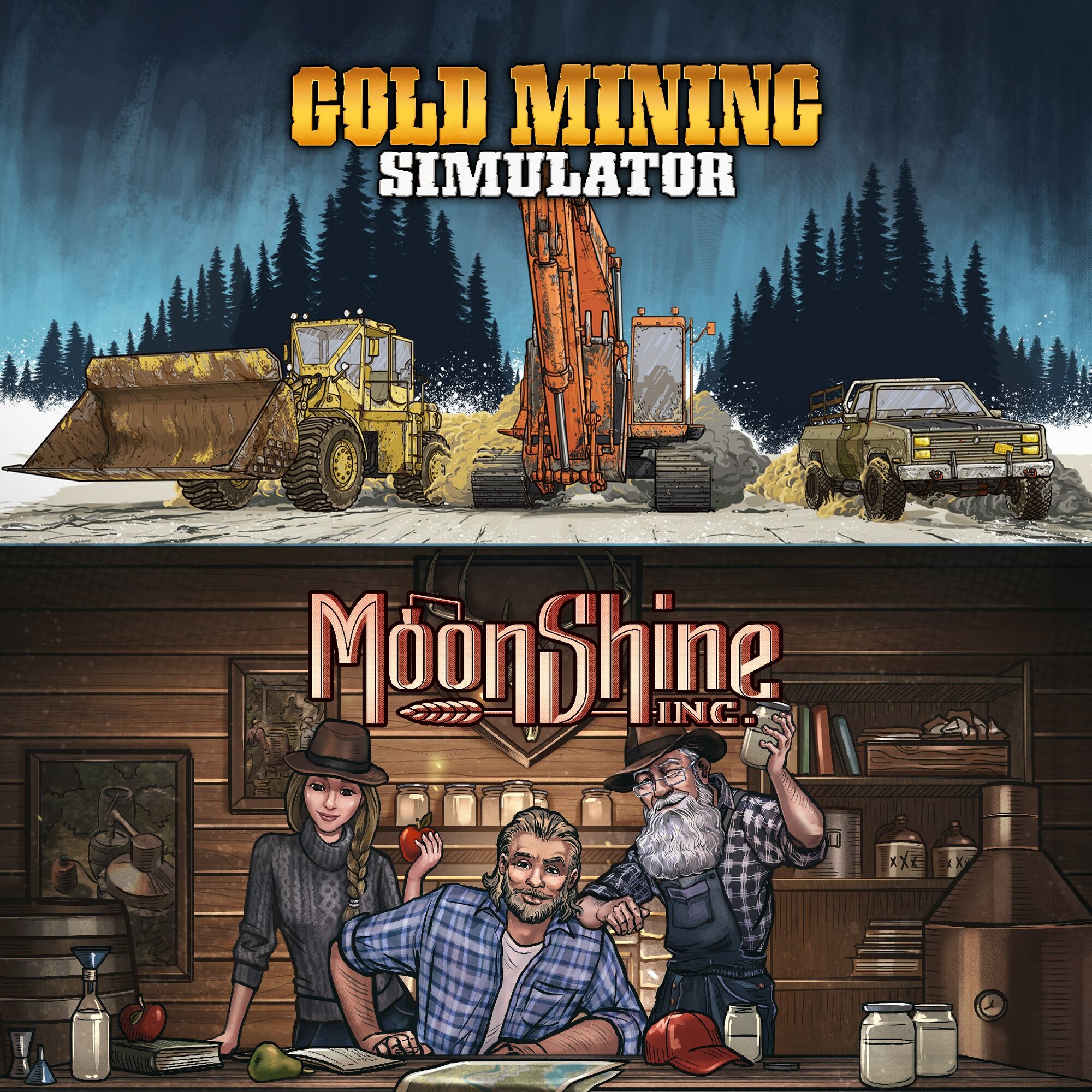 Игра Золотой и спиртовой набор: Золотая лихорадка (Gold Mining Simulator) и Moonshine Inc. для Xbox - Цифровой код для Microsoft Store
