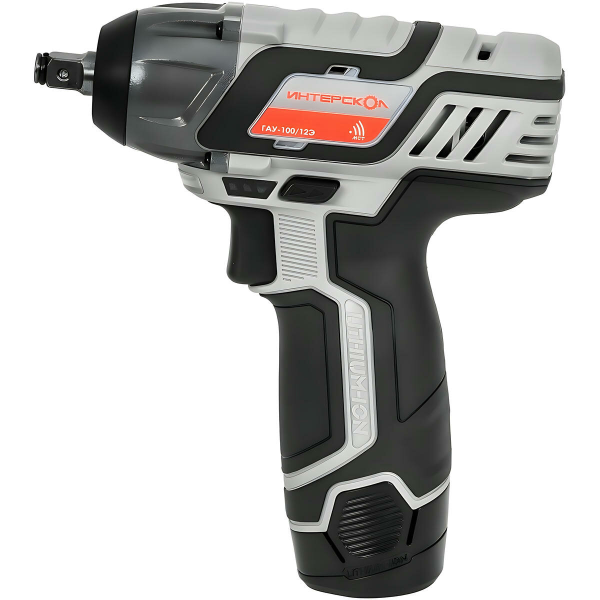 Гайковерт аккумуляторный ИНТЕРСКОЛ ГАУ-100/12Э (Li-Ion, 2 акк.*2,0 Ач, кейс)