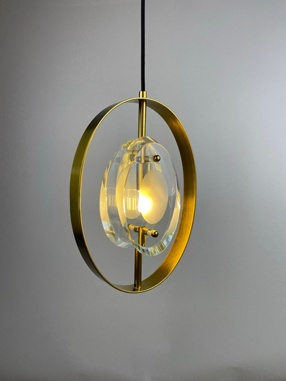 Светильник подвесной LED G9 5Вт латунь с прозрачным стеклом Fontana Model 1933 Blesslight