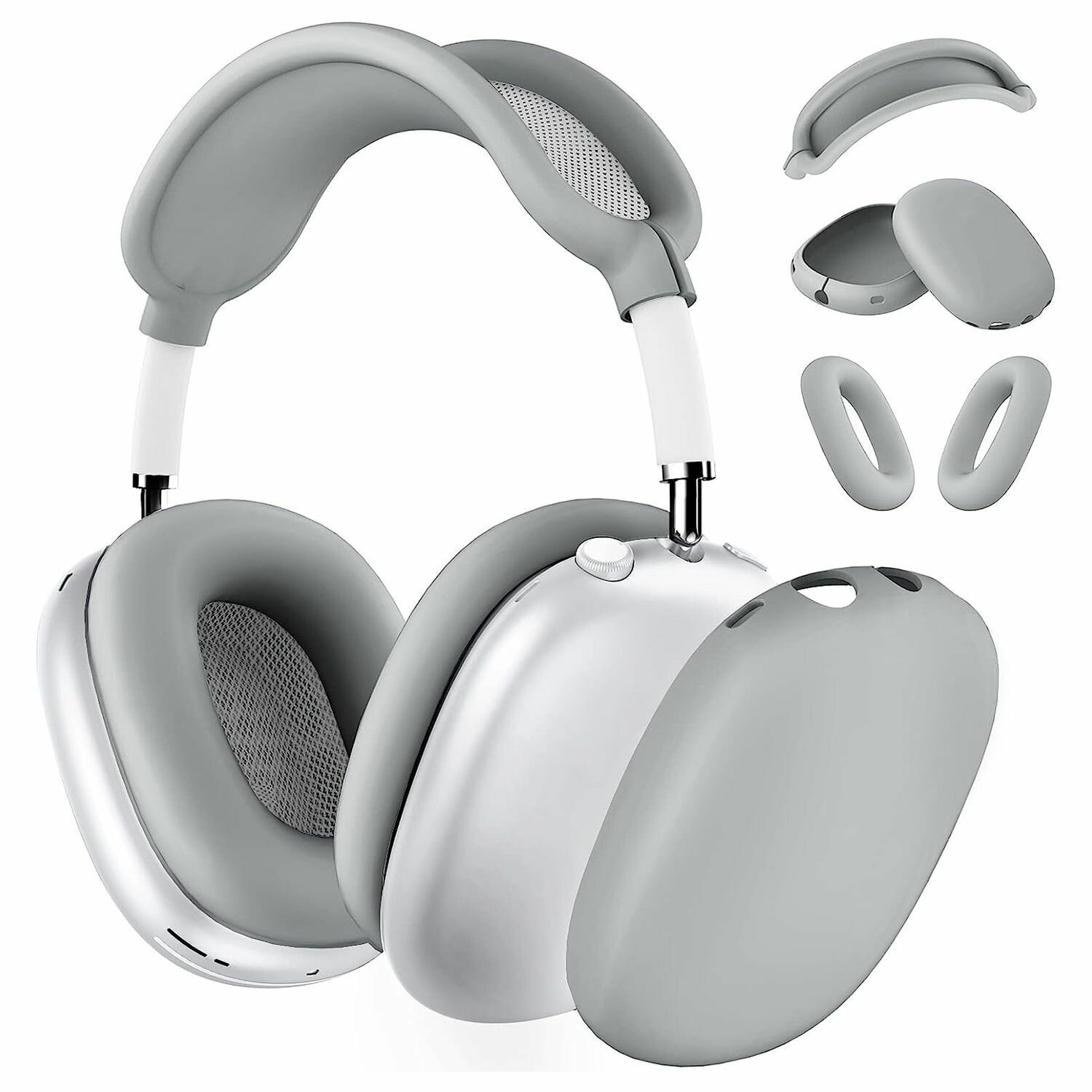 Силиконовый чехол для наушников AirPods Max(USB-C/Lightning)(2024/2020), чехол для наушников с защитой от царапин/повязка на голову для AirPods Max (3 в 1)