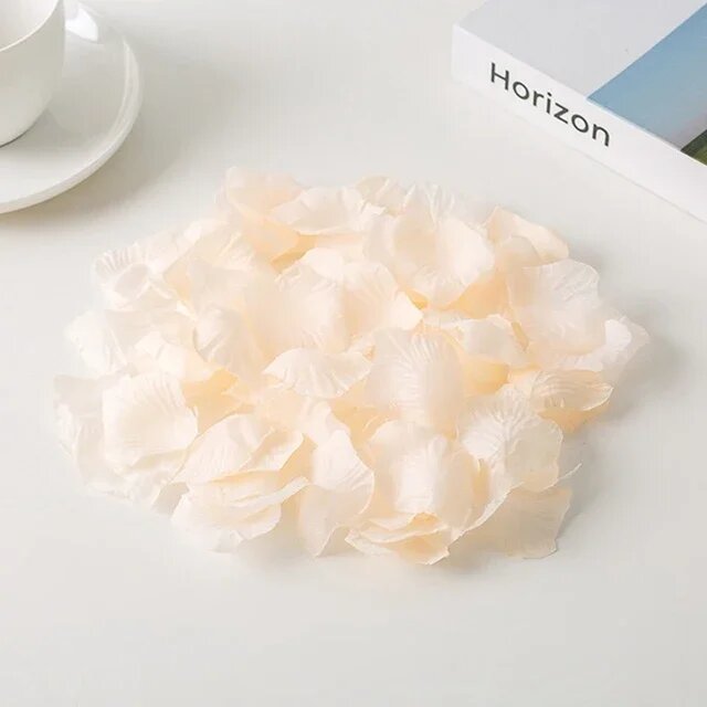Искусственные лепестки роз MOONBIFFY, 100/200 шт. Белый, 100pcs, Beige