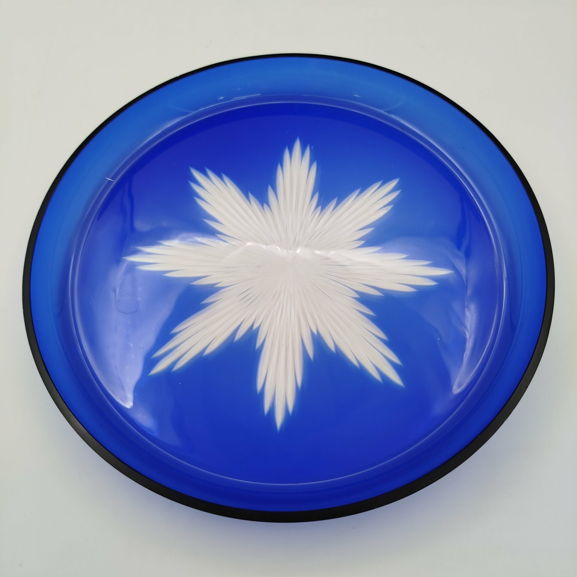 Поднос кобальтого цвета для сервировки/приборов для вина, стекло, двуцветное