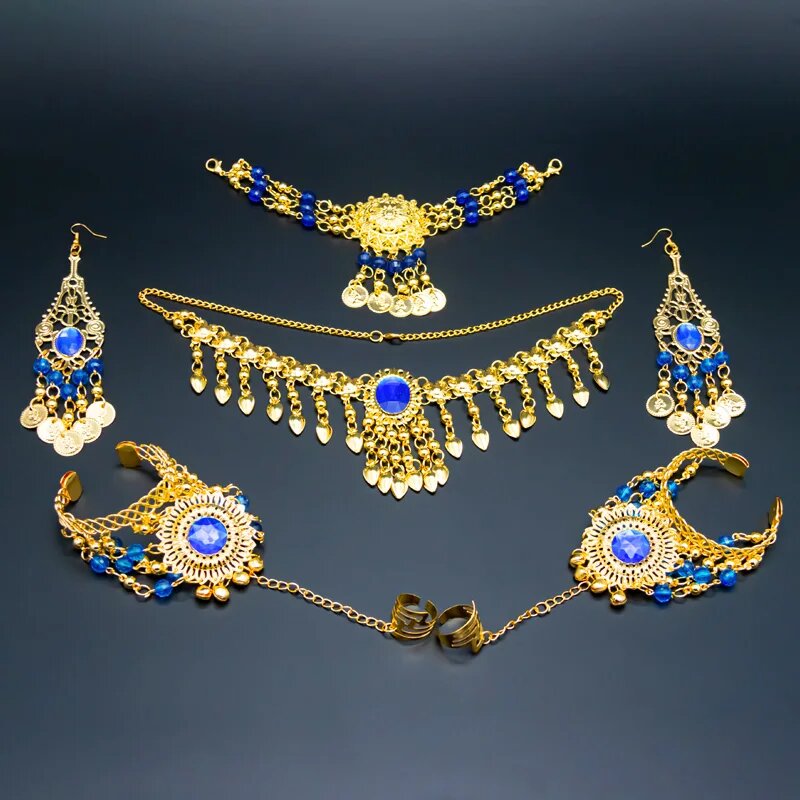 Комплект аксессуаров для танца живота YI NA SHENG WU Royal blue-6pcs set