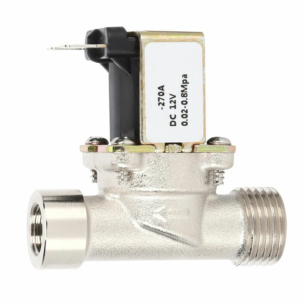 Клапан давления воды, 2-позиционный, 2-ходовой, латунное покрытие, механический, нормальный закрытый вход, 12 В постоянного тока