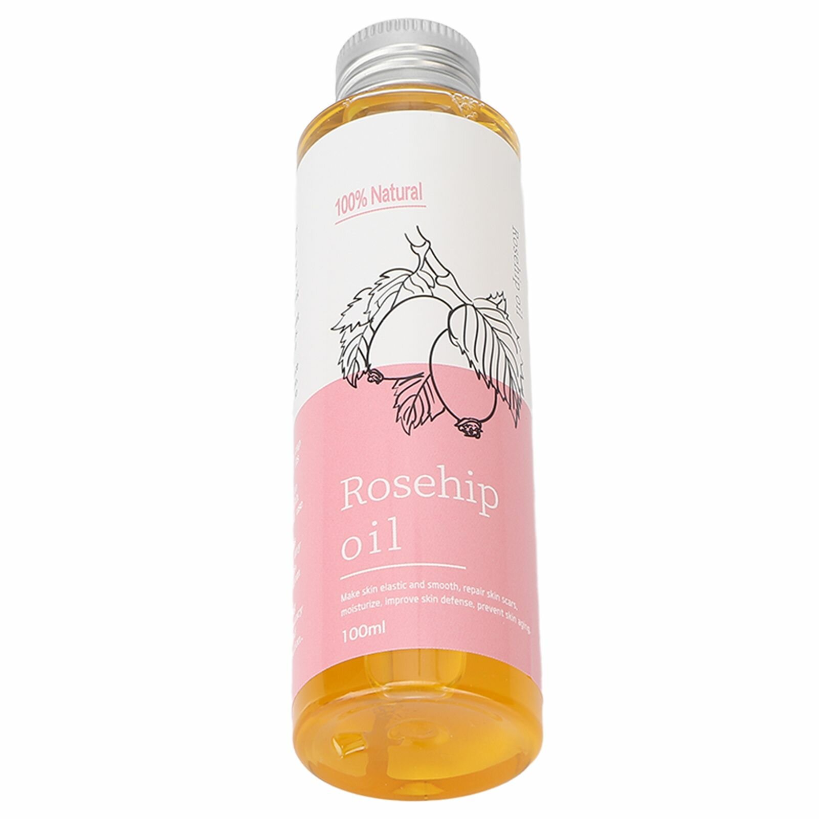 Увлажняющее масло шиповника 100 мл, натуральное для массажа и ухода за кожей лица и тела, с высокой проникающей способностью