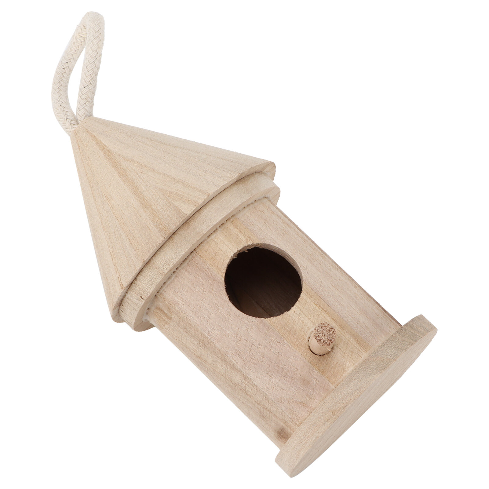 Подвесной круглый домик для птиц, деревянный круглый домик для птиц своими руками для уличных садовых украшений, маленький размер 5 с веревкой