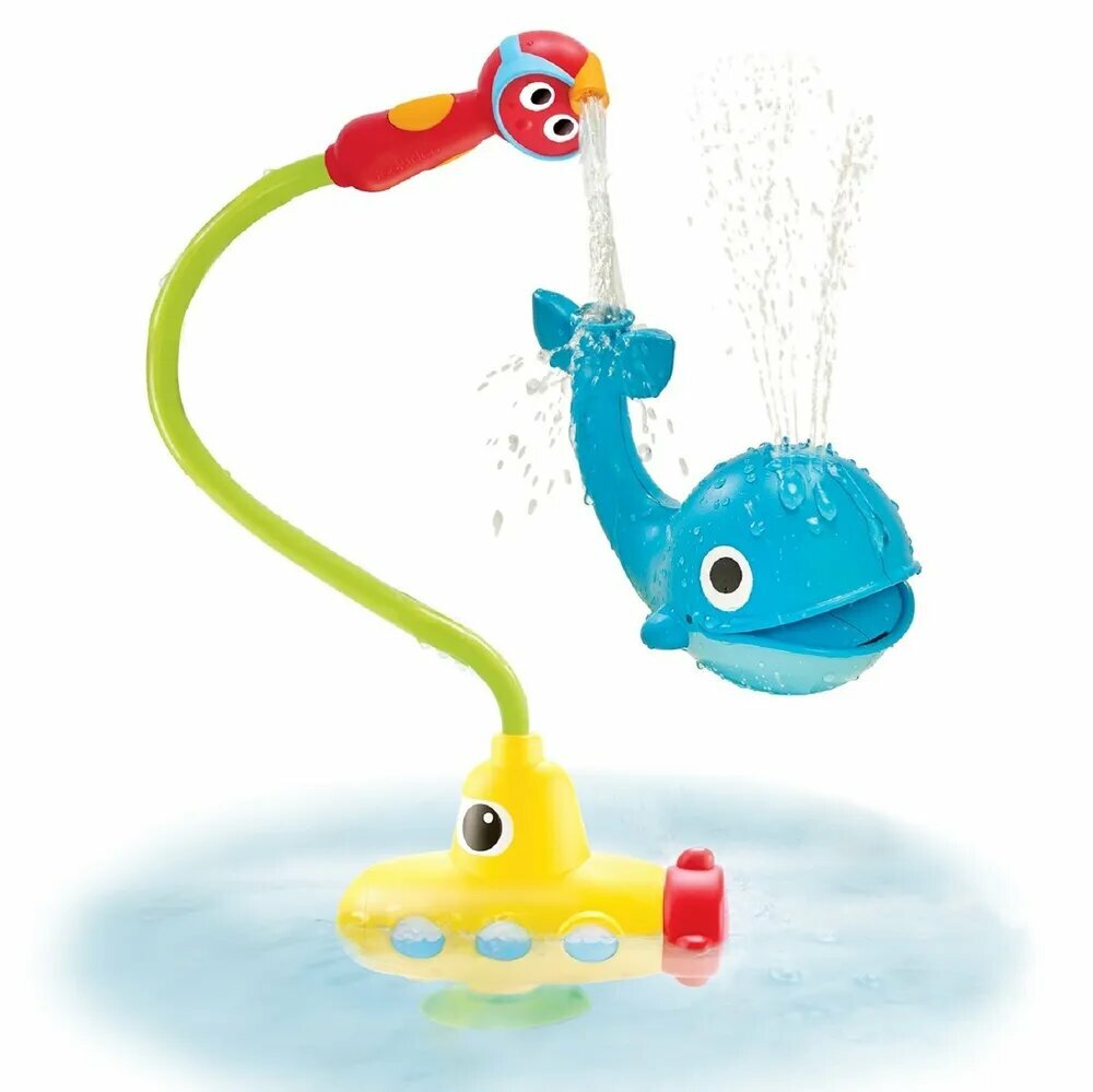 Игрушка для ванной Yookidoo "Подводная лодка и кит" L1206, пластик, голубой/желтый/красный