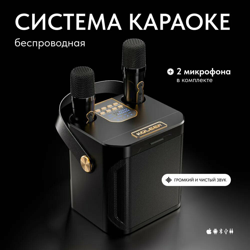 Караоке система, Колонка с микрофонами, Микрофон караоке с портативной колонкой Блютуз