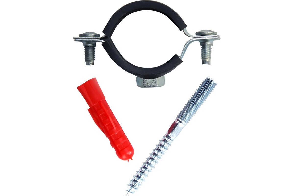 MasterProf Сантехнический хомут М8 с шурупом и дюбелем, 1 дюйм, 31-35 мм, 5 шт, ТД.030267