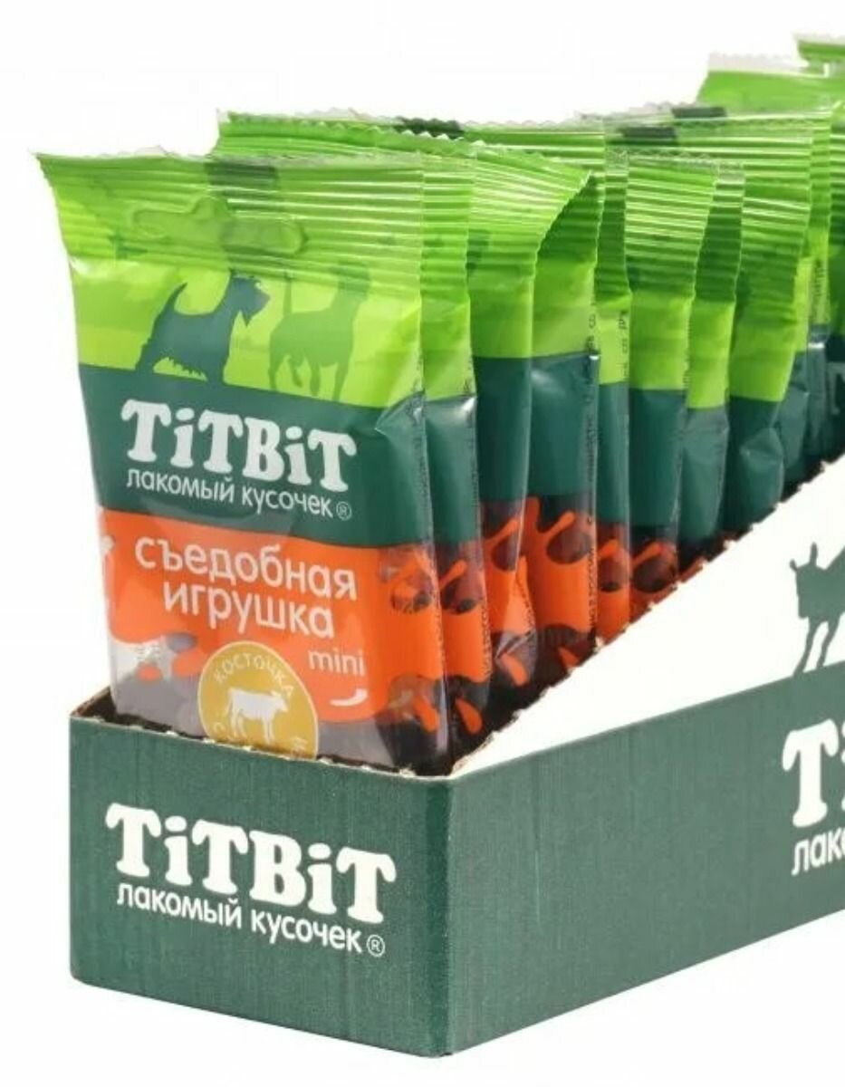 TiTBiT съедобная игрушка mini Косточка с телятиной 20г (10шт)
