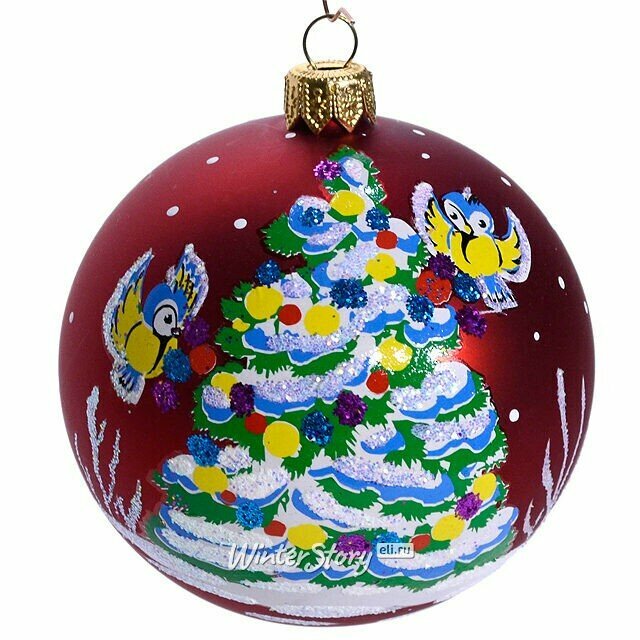 Шар на елку 85мм "Лесная ель"