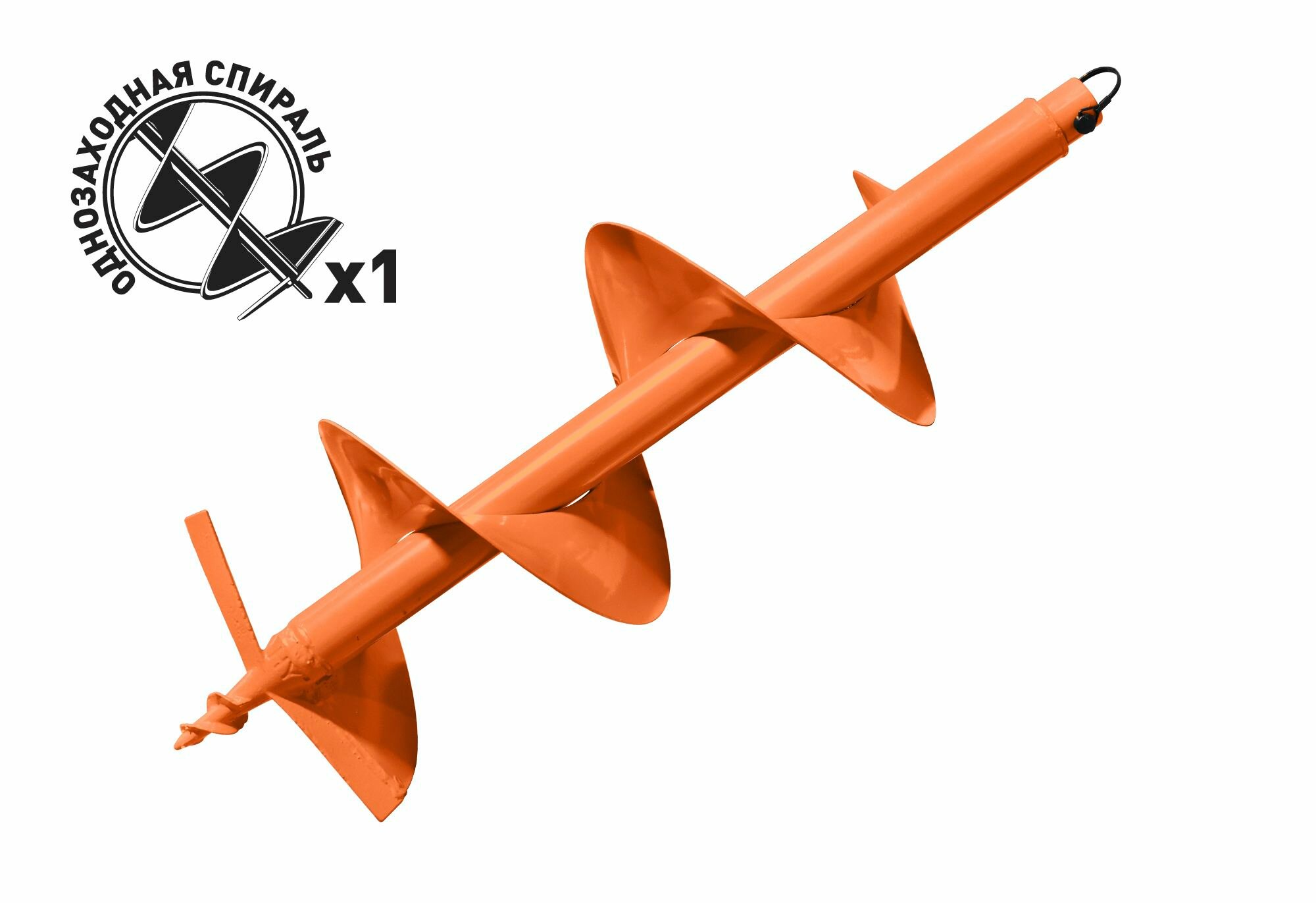 Шнек для грунта Carver GDB-250 однозаходный (d пос20мм, D250мм, L80см)