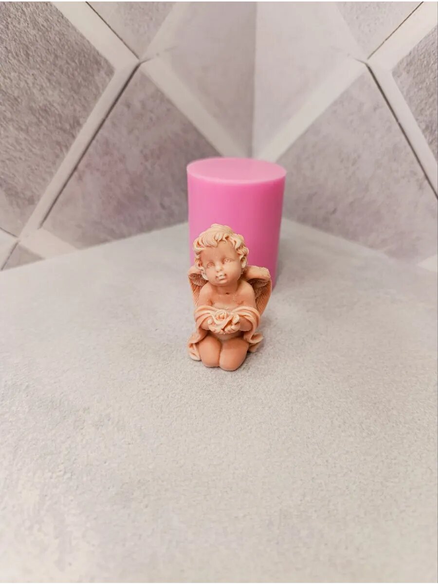 Молд силиконовый "Ангелок №3". Высота готового изделия 6 см.