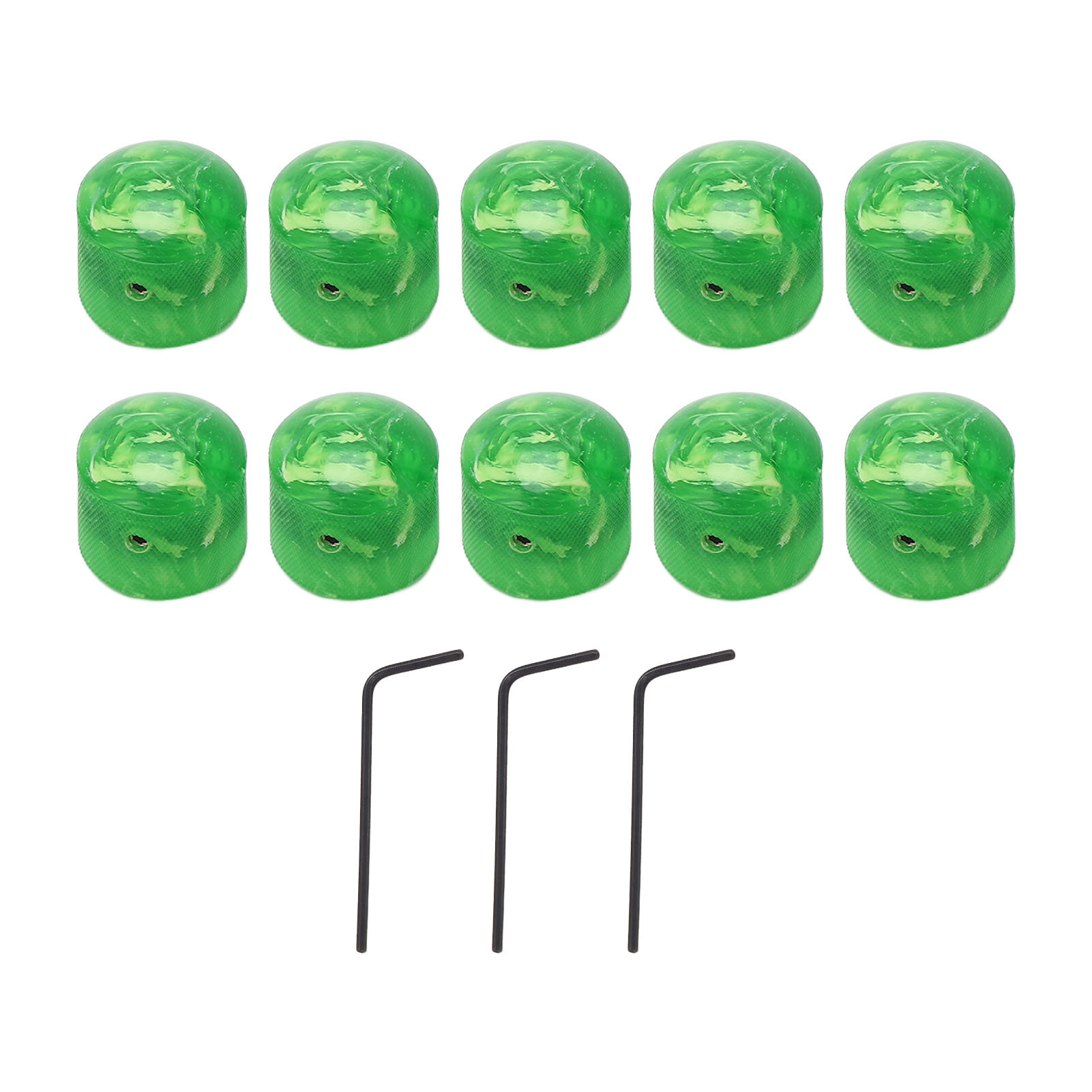 Купольные ручки регулировки громкости и тембра, пластиковые, для электрогитары, бас-гитары, аксессуары с шестигранным ключом GD87, зеленые.