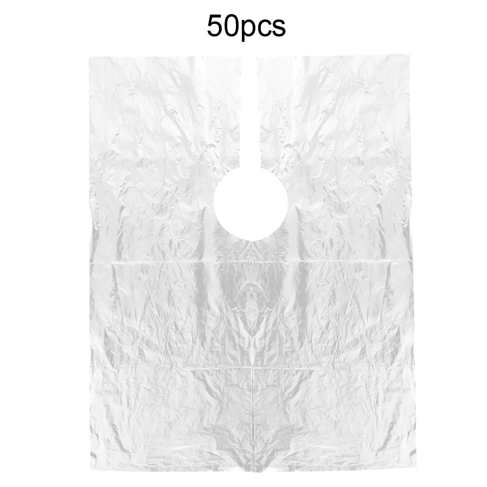 50 шт. одноразовых водонепроницаемых накидок для стрижки и окрашивания волос, парикмахерских фартуков 64 x 82 см