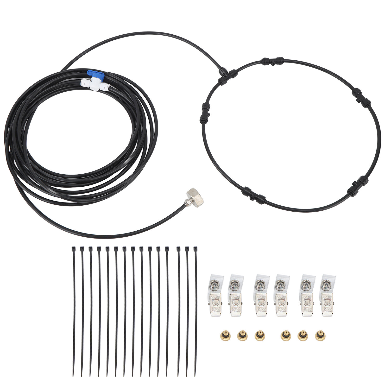 26-футовый комплект уличного вентилятора для запотевания, адаптер 3/4, распылитель воды, кольцевой вентилятор, трубка для запотевания, система охлаждения, США, спринклерная головка