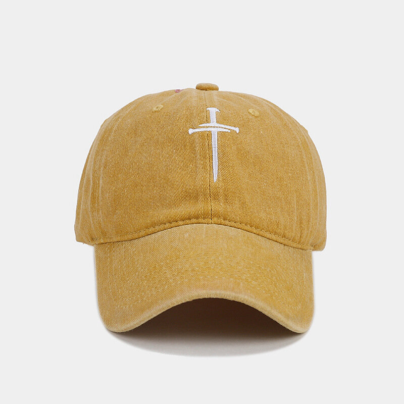 Кепка с крестом для ногтей для мужчин и женщин, забавная, регулируемая, мягкий верх, винтажная, вышитая, хлопковая, бейсболка с крестом, тренд