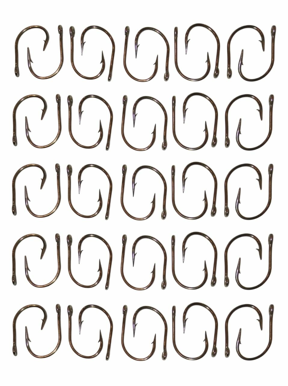 Крючки рыболовные никелированные 12х11х22-1,2 (кольцо) - 50 крючков