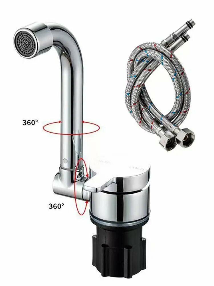 KNOW EASY-Складной кран для автодома 360 с подводкой воды медный однорычажный смеситель для раковины кемпера