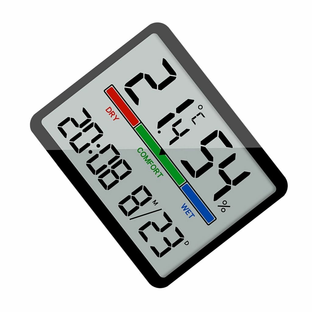 Настенные часы, Тонкие настенные электронные часы - черные 8280,1 шт