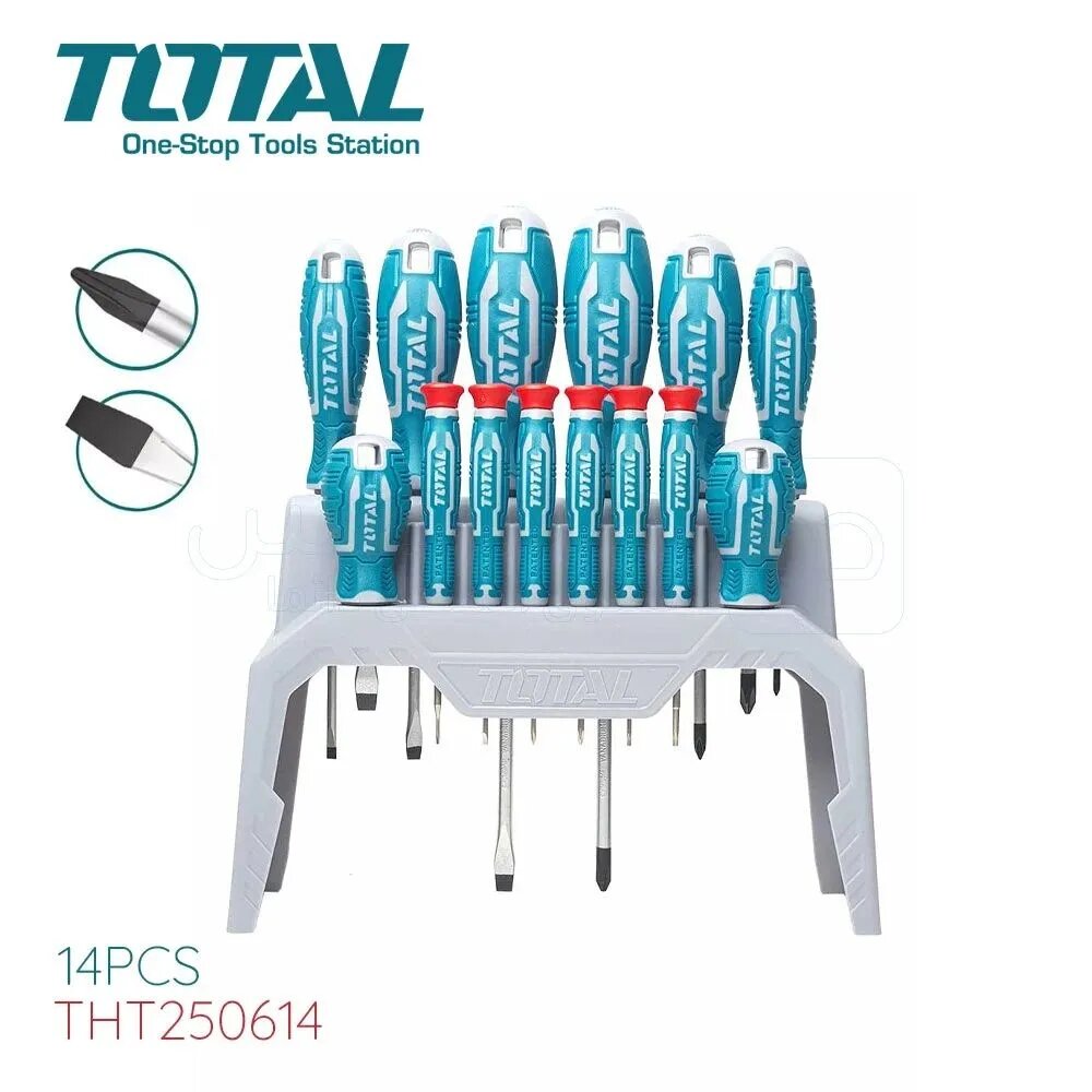 Набор отверток TOTAL THT250614, 14 предметов, магнитный наконечник