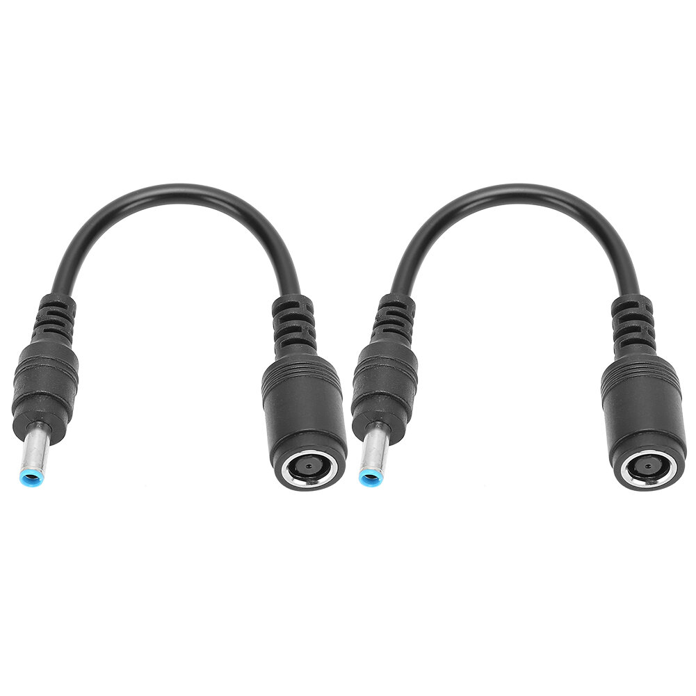 2 шт. переходника "мама-папа" черного цвета для прямых угловых разъемов HP/Dell 7,4 x 5,0 мм 4,5 x 3,0 мм