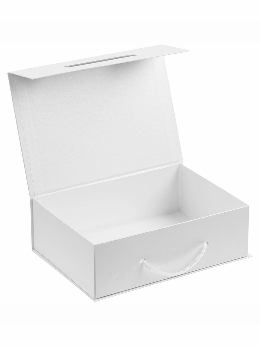 Коробка подарочная для хранения, с ручкой, 27х19х8.5, белая, подарок на День Рождения, на Выпускной, преподавателю девушке женщине