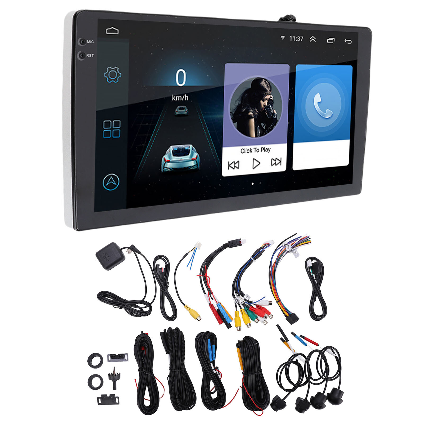 Автомобильная GPS-Навигация с Панорамной камерой Универсальное Радио Стерео Bluetooth Мультимедийный Плеер Сенсорный Экран для Android